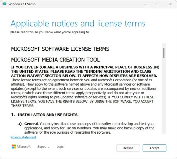 Windows 11 Media Creation Tool Making a USB Installer