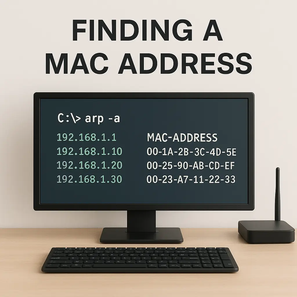 How to find the MAC address of a PC or device on the LAN